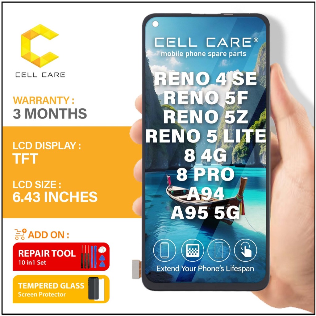 LCD Screen Display For RENO 4 SE/RENO 5F/RENO 5Z/RENO 5 LITE/REALME 8 ...
