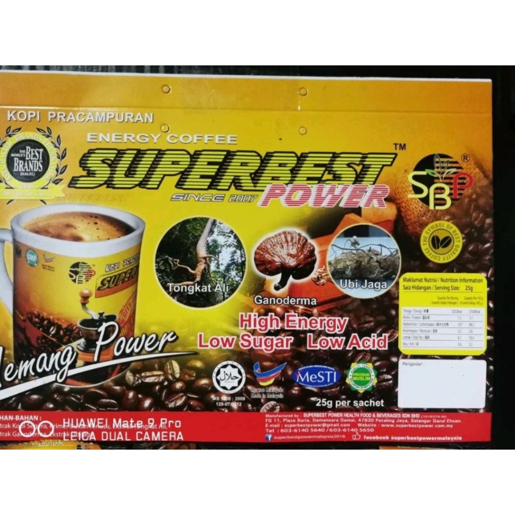 KOPI PRACAMPURAN SUPERBEST POWER 100% ORIGINAL (KOTAK 20 SACHET) | Shopee Malaysia