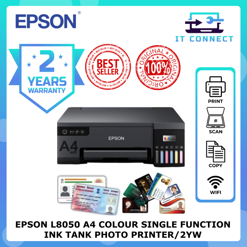 EPSON L8050 A4 COLOUR SINGLE FUNCTION INK TANK PHOTO PRINTER/2YW*READY STOCK* | Shopee Malaysia