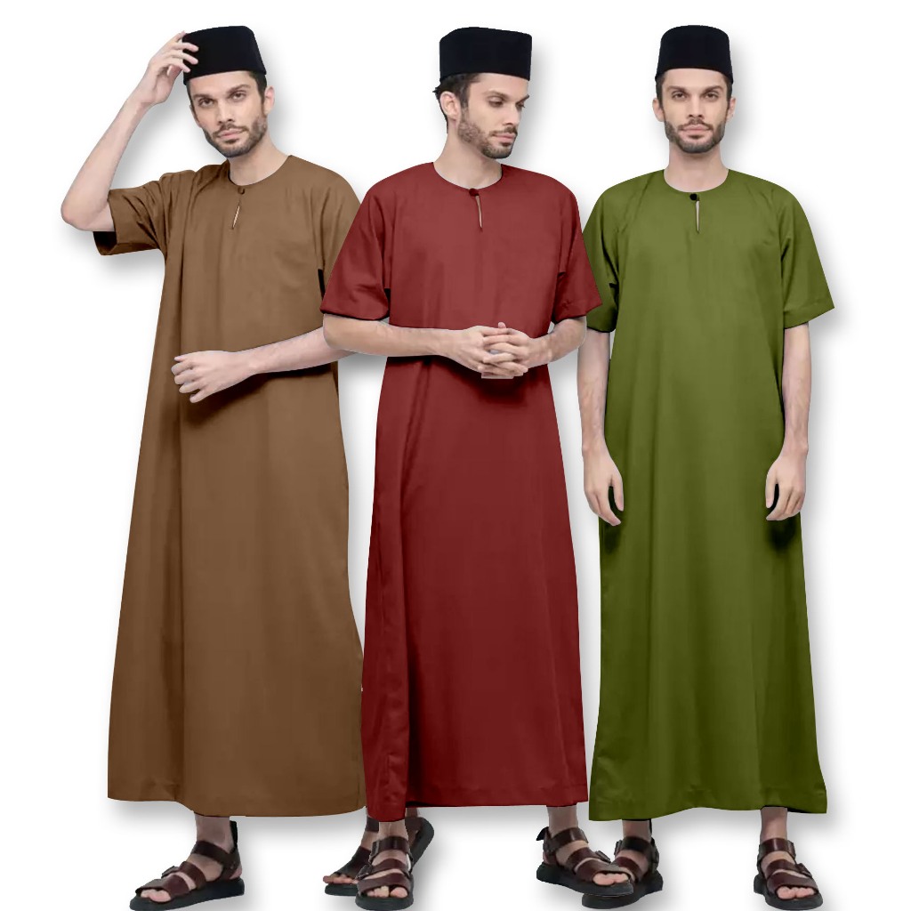 Mens Jubah Al-Arab Jubah Half Sleeves Jubah Dewasa Lelaki Feysen Jubah ...