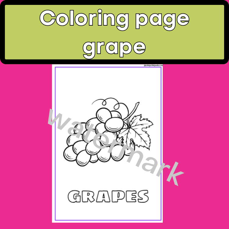 [f6] fruit - grape colouring page | Halaman mewarna anggur | Shopee ...