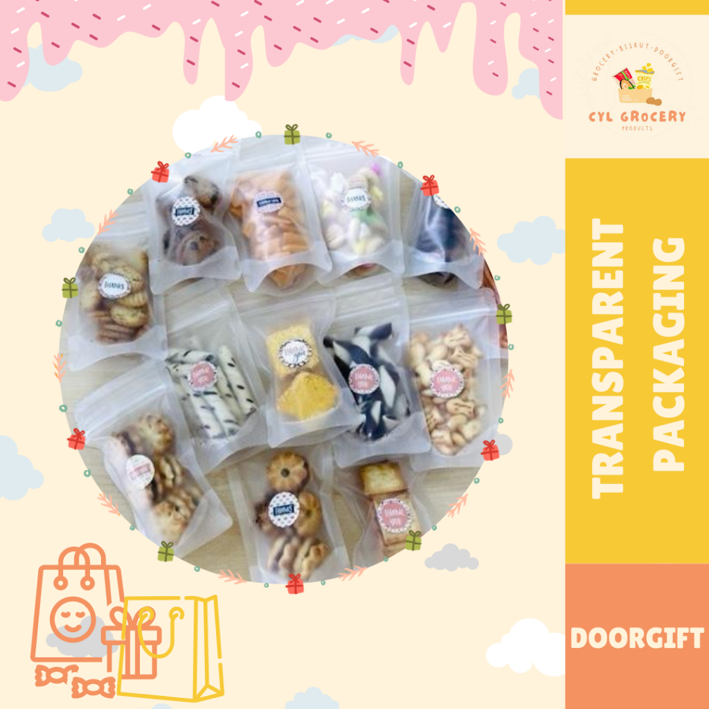 [ DOORGIFT ] GOODIES BISKUT | BISKUT TRANSPARENT PACKAGING| ICED GEM ...