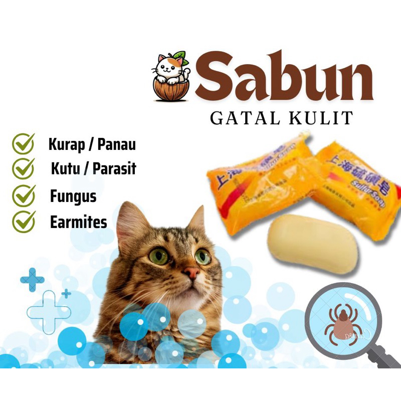 SABUN KURAP FUNGUS KUTU EARMITES FLEA PARASIT KUCING ANJING ARNAB ...