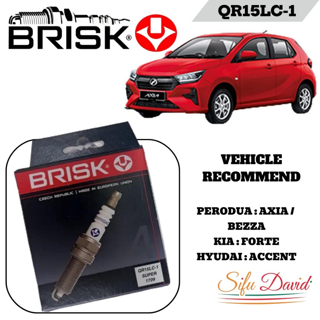 BRISK SUPER RACING AXIA BEZZA KIA FORTE HYUNDAI ACCENT QR15LC-1 SPARK PLUG SET OF 4PCS | Shopee ...