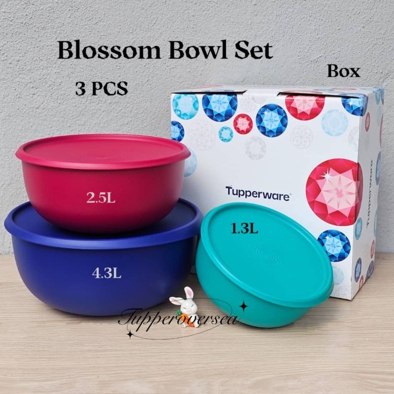 Tupperware Blossom Bowl Set (3 PCS) + Box | Shopee Malaysia