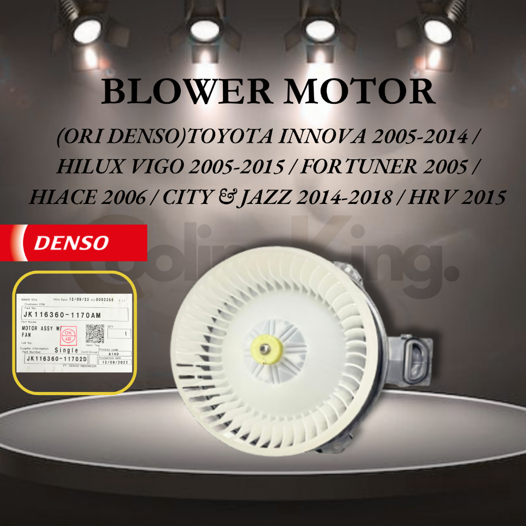 "1170" Original [DENSO] Car Air-Cond Blower Motor (Toyota Innova 2005 ...