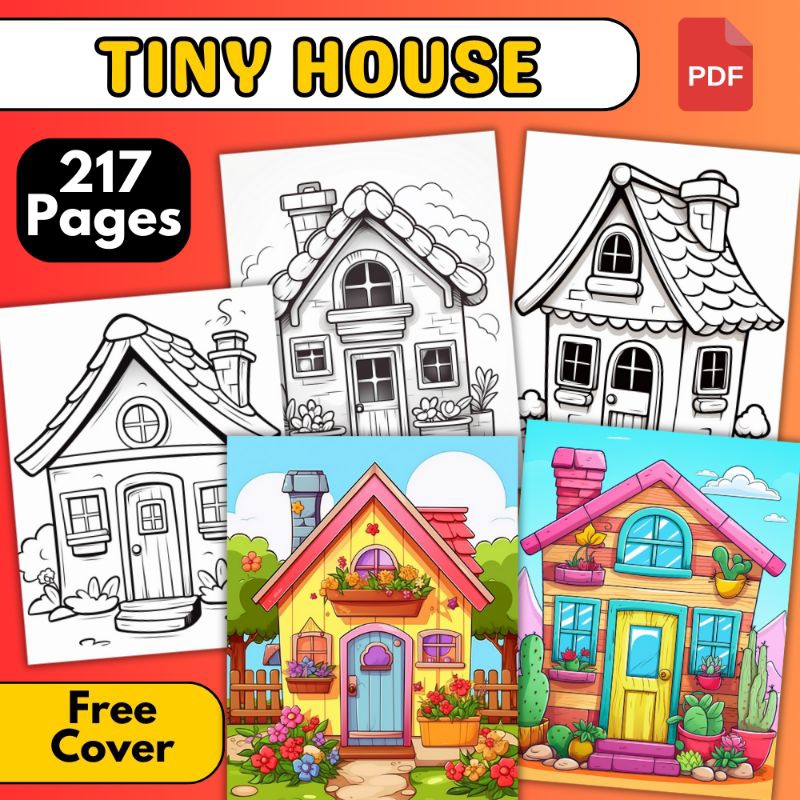 Z008 CUTE KAWAII TINY HOUSE PRINTABLE COLORING PAGE | Shopee Malaysia