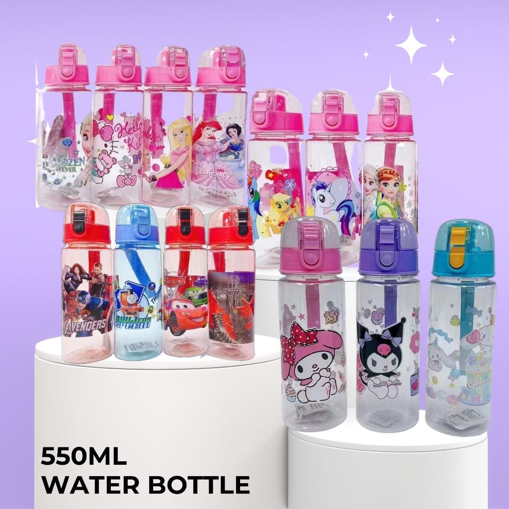 Cartoon Sanrio Collection / Water Bottle / 550ML / Botol Air Unisex Kids Kanak-Kanak / KUROMI ...