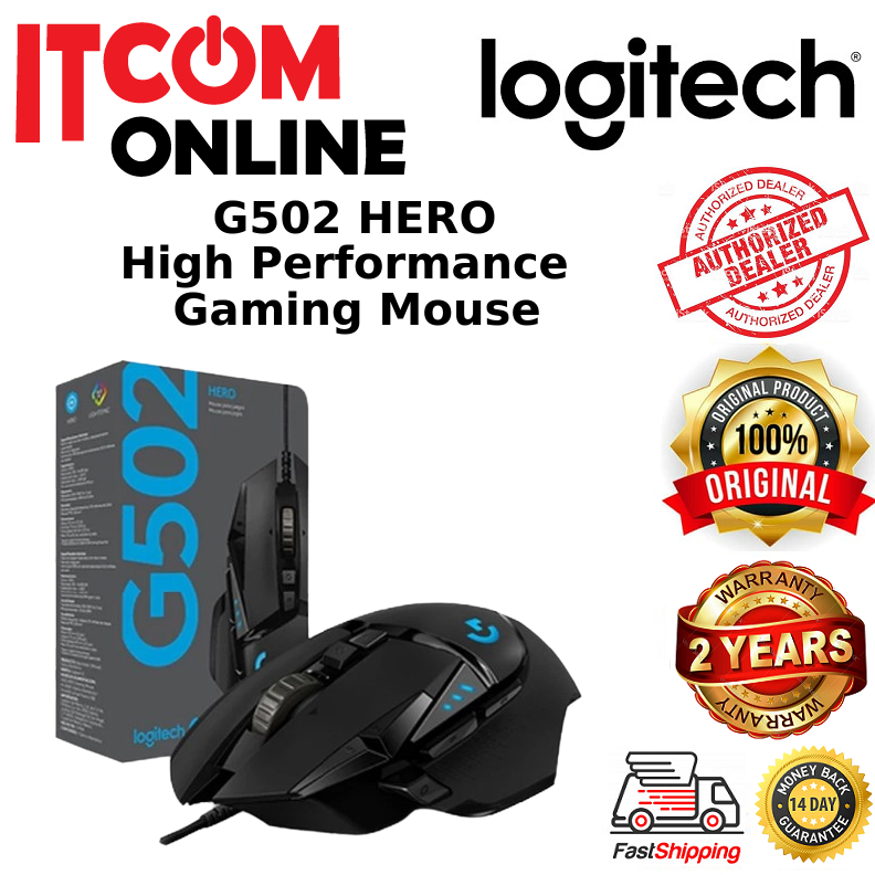 LOGITECH G502 HERO USB WIRED GAMING MOUSE (910-005472) | Shopee Malaysia