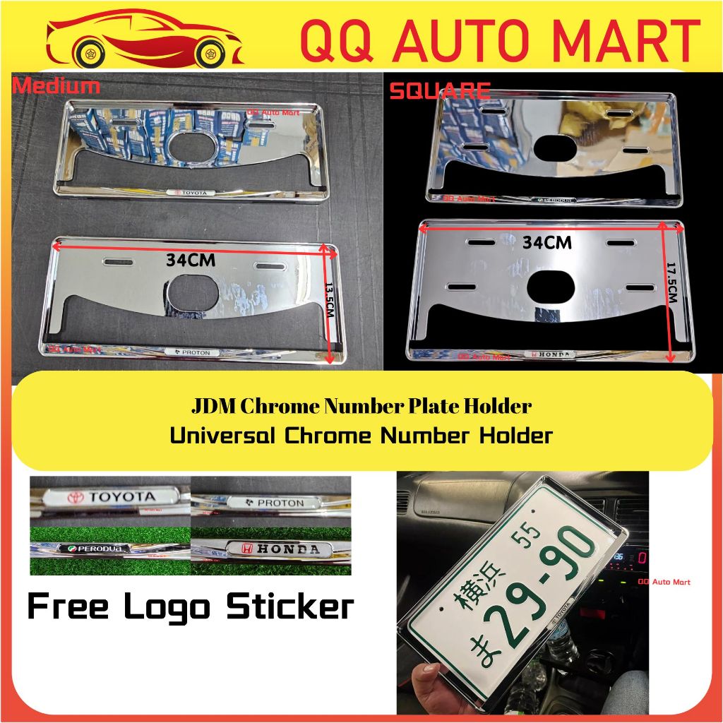 JDM Chrome Number Plate Holder Universal Chrome Number Holder Japan ...
