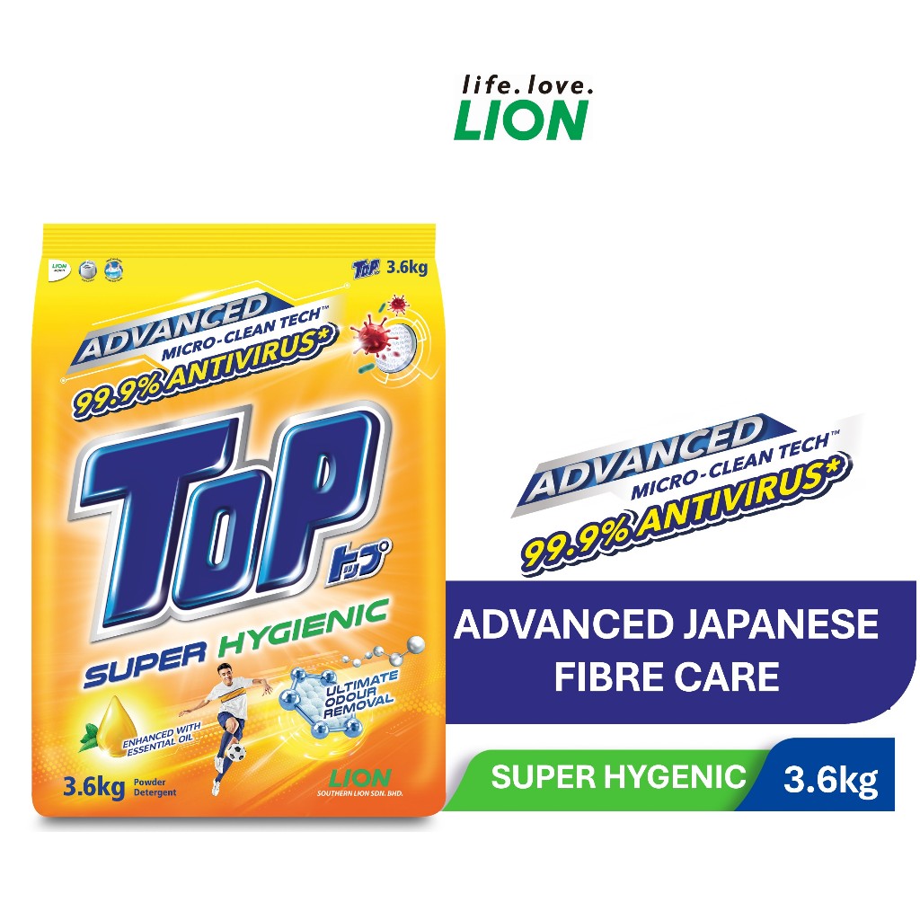 Top Detergent Powder Super Hygienic 3.6KG | Shopee Malaysia