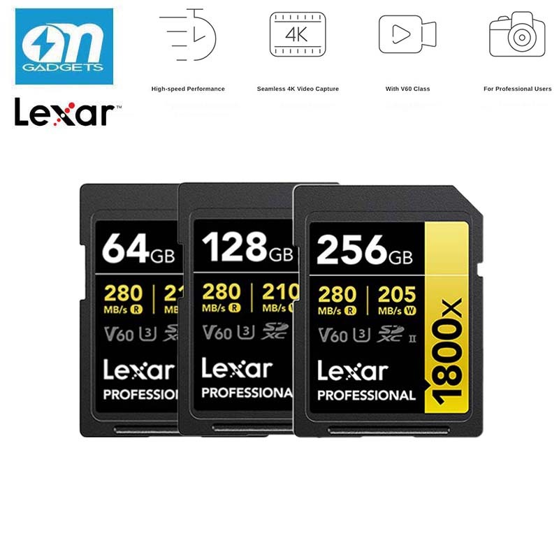 Lexar Professional 1800x SDXC U3 V60 UHS-II Card GOLD Series | Shopee Malaysia