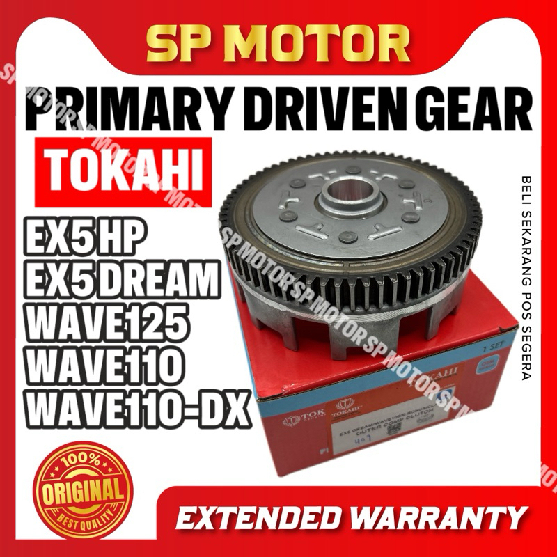 Tokahi EX5 Dream W125 W110 DX Auto Clutch Gear Housing COMPLETE set/Primary Driven Gear Outer ...