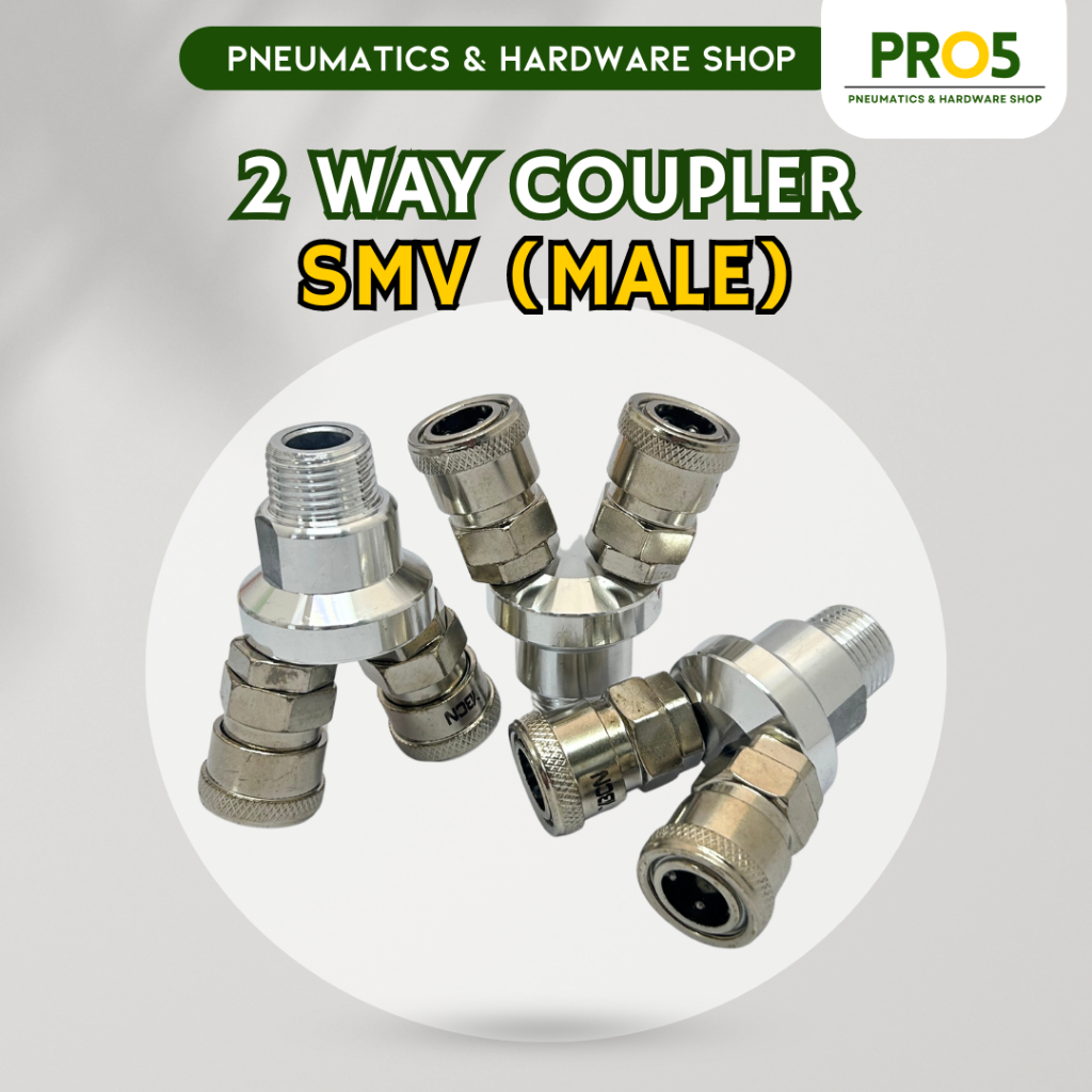 SMV 2 Way Pneumatic Air Quick Connecting Male Coupler Pneumatic Air ...
