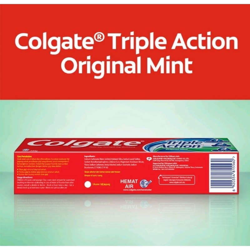 COLGATE TRIPLE ACTION ORIGINAL MINT (200g) | Shopee Malaysia