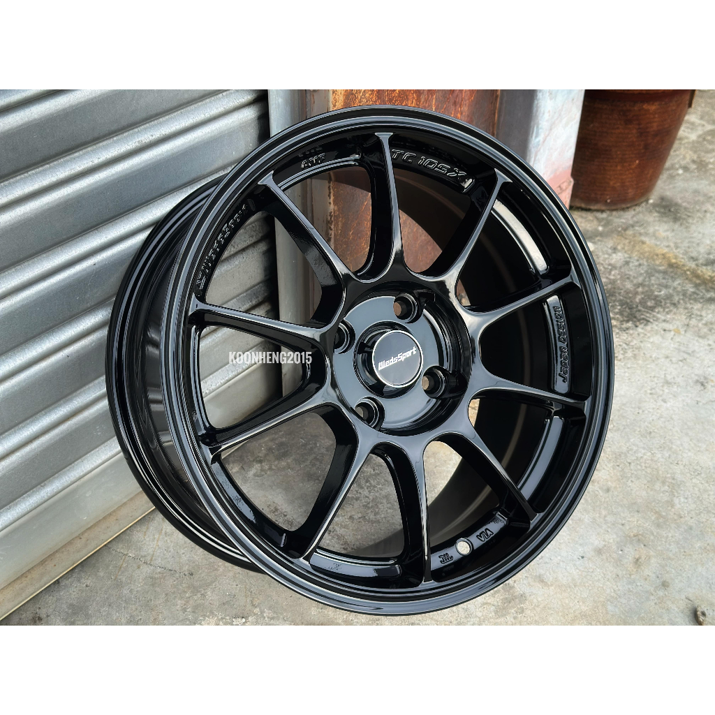 New Car Sport Rim Flow Forming WedsSport TC105X Thailand 15x7J 4x100 ET35 Gloss Black - READY ...