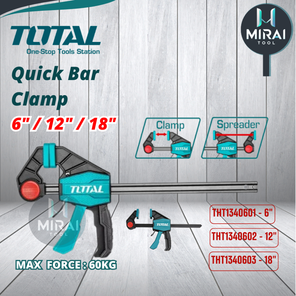 TOTAL THT1340601 (6") / THT1340602 (12") / THT1340603 (18") Quick Bar ...