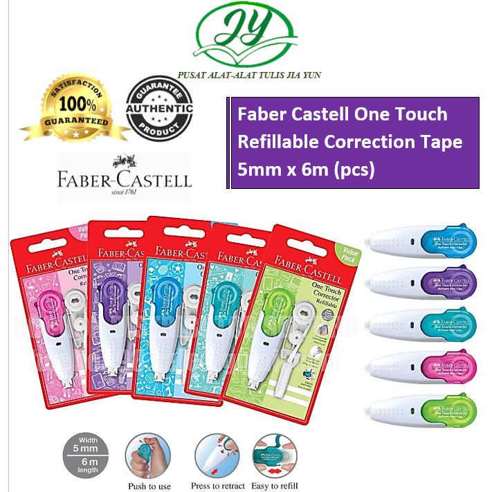 Faber Castell One Touch Correction Tape with Refill 5mm x 6m (set ...