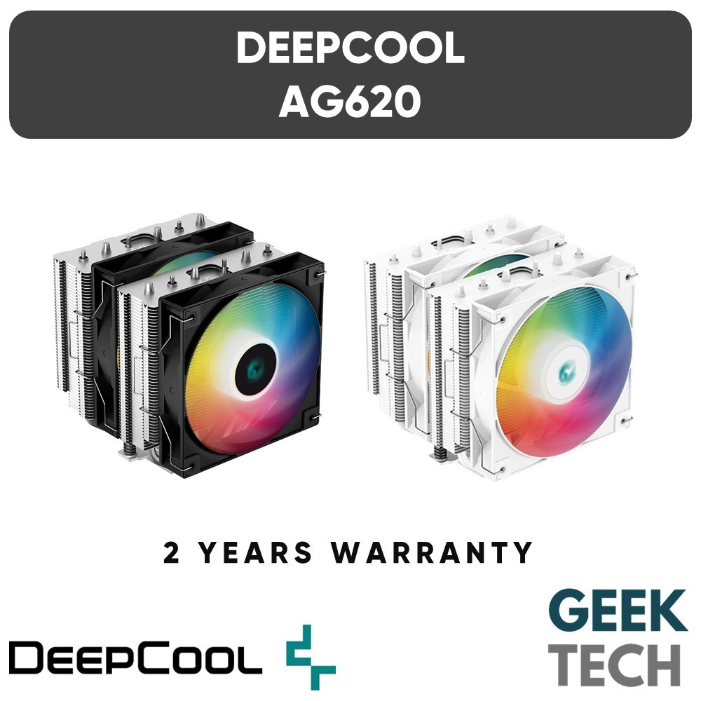 DEEPCOOL AG620 ARGB Dual Tower CPU Air Cooler - 6 Heatpipes, Up to 260W ...