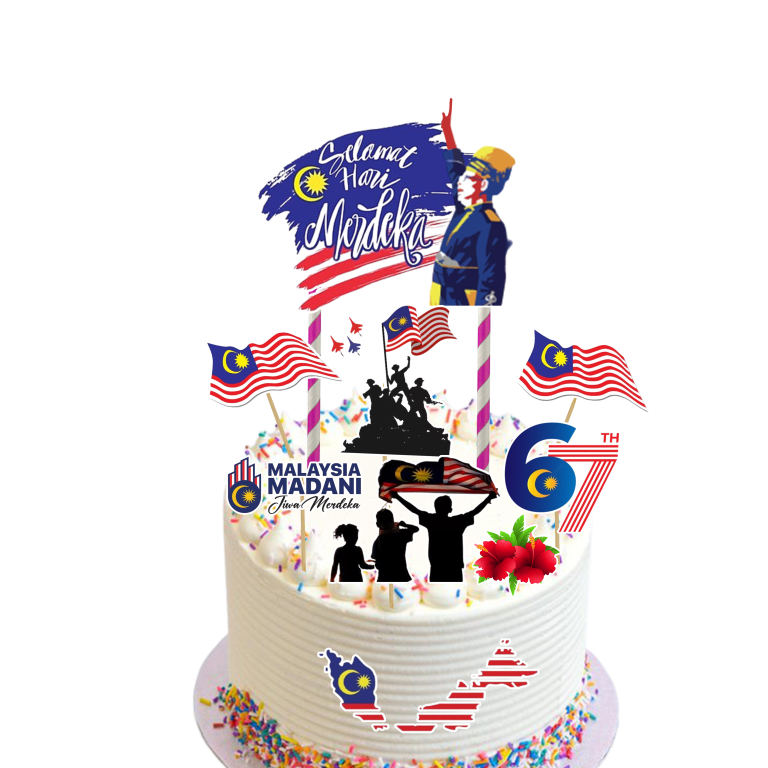 READY STOCK Cake Topper Merdeka Hari Malaysia Jiwa Merdeka Independence ...