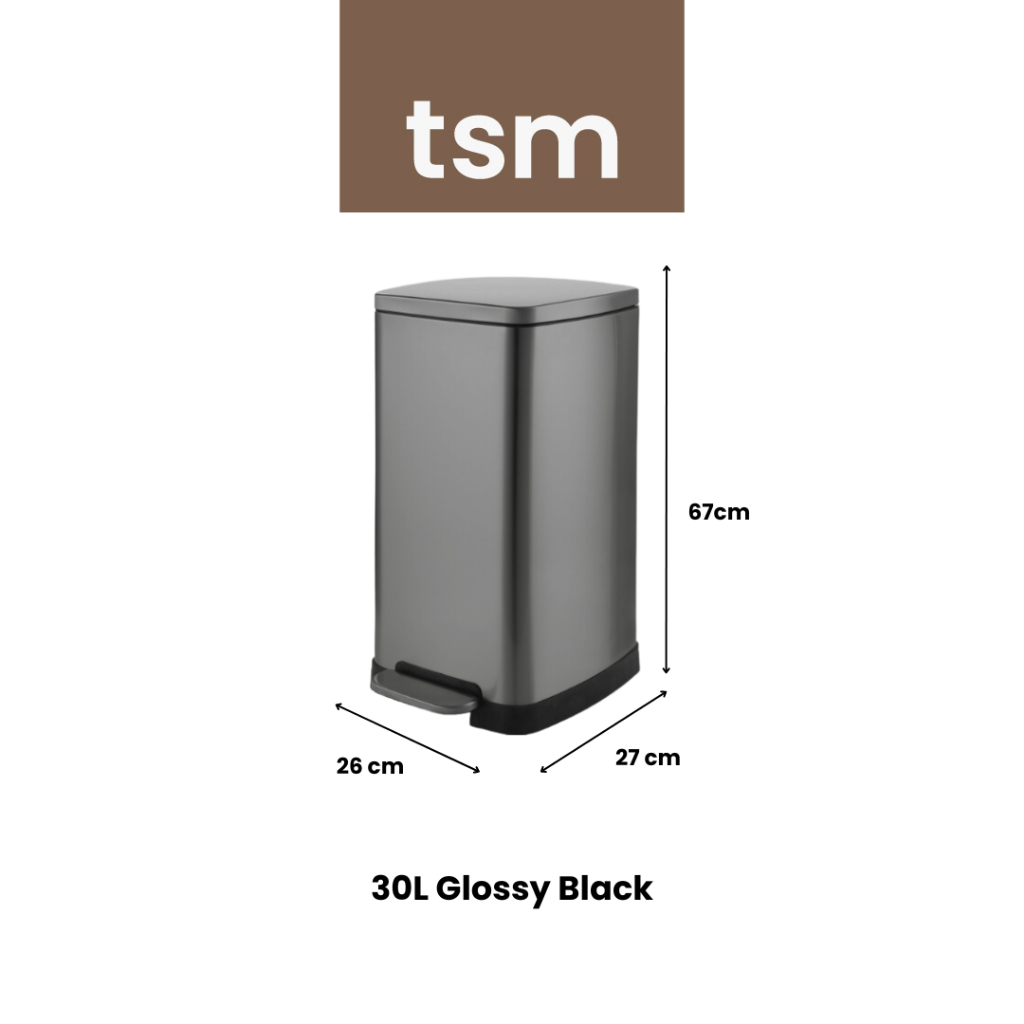 TSM 20L/30L/50L Kitchen Dustbin | RM16 Shipping | Pedal Soft Closing | Stainless Steel | 不锈钢垃圾桶 ...