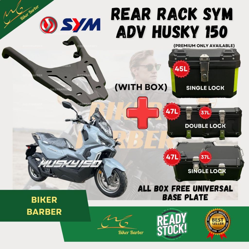 SYM Husky 150 37l 45l 47l Monorack Box Jbstyle Waterproof Rear Rack Adv ...
