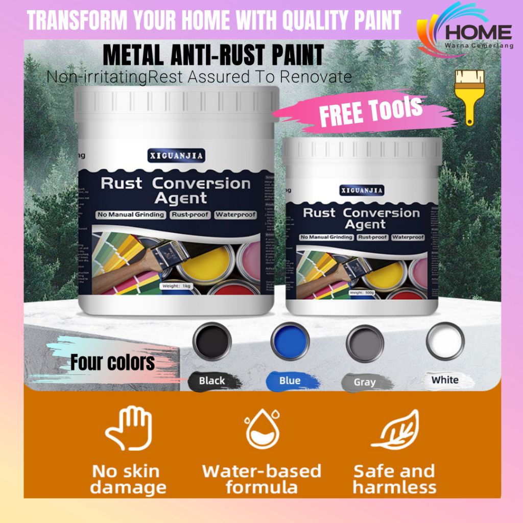 Iron paint 500G OTTER Water Based Aqua Metal Rust Paint Cat Besi 防锈漆 ...