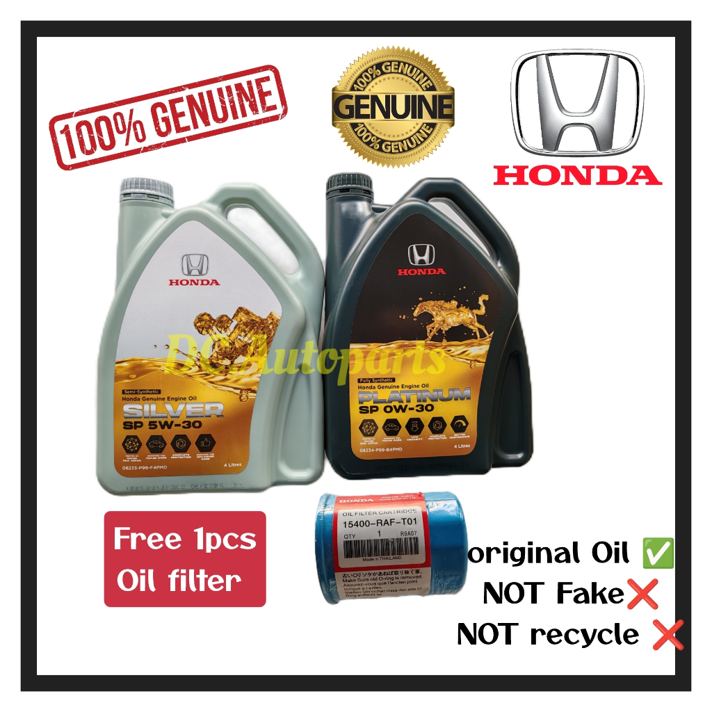 100% HONDA ENGINE OIL 4LITER SP 0W30 FULLY SYNTHETIC / SP 5W30 SEMI ...