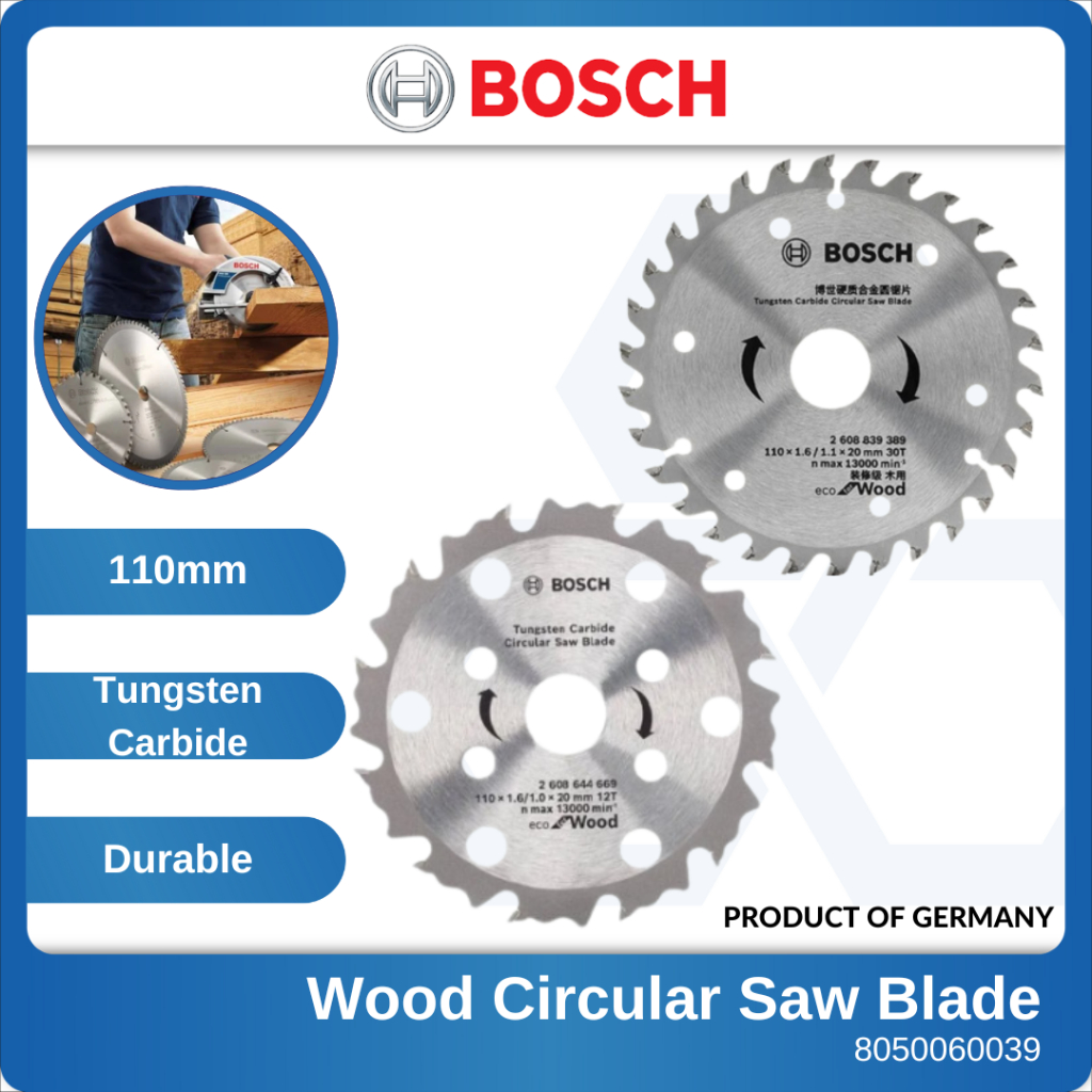 BOSCH Tungsten Eco Wood Circular Saw Blade 100mm 40TCT 12TCT | Shopee ...