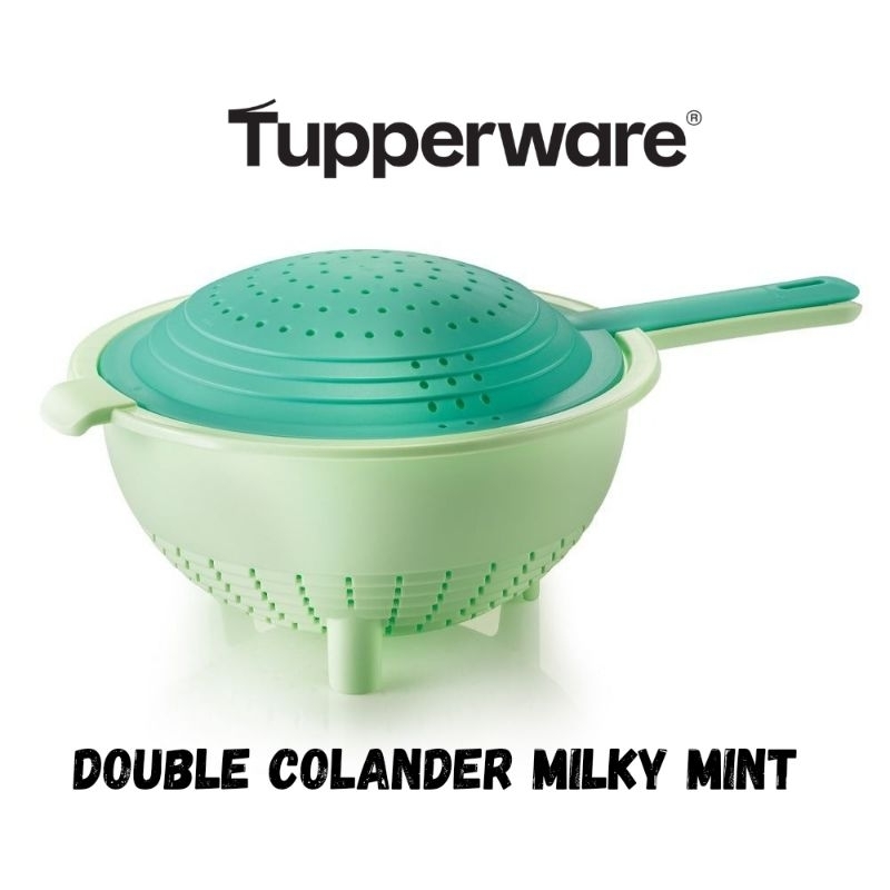 Tupperware Double Colander Milky Mint (1pcs) | Shopee Malaysia