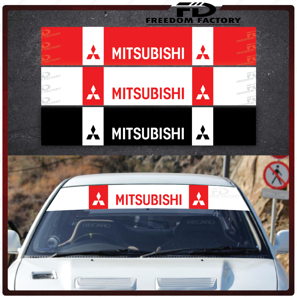 MITSUBISHI Mivec FrontWindshield Sticker / Sticker Tampal Cermin Depan ...