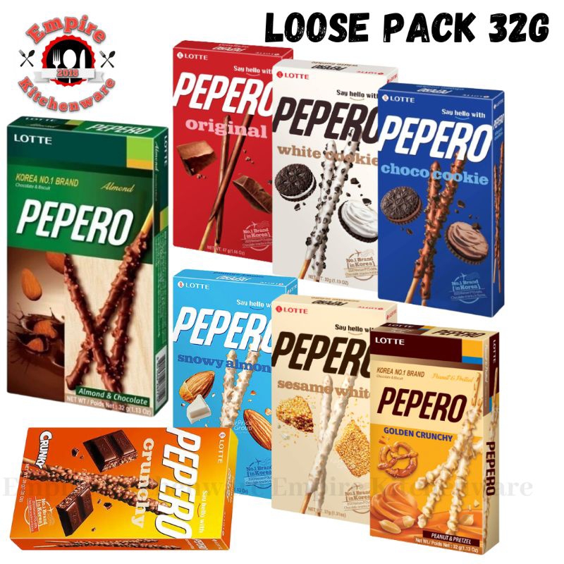 Pepero chocolate stick loose pack 32g original made in korea | Shopee ...
