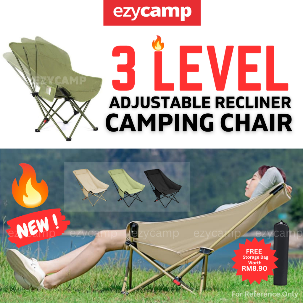 Kerusi Healing 3 level Recliner Camping Chair High Back Folding ...