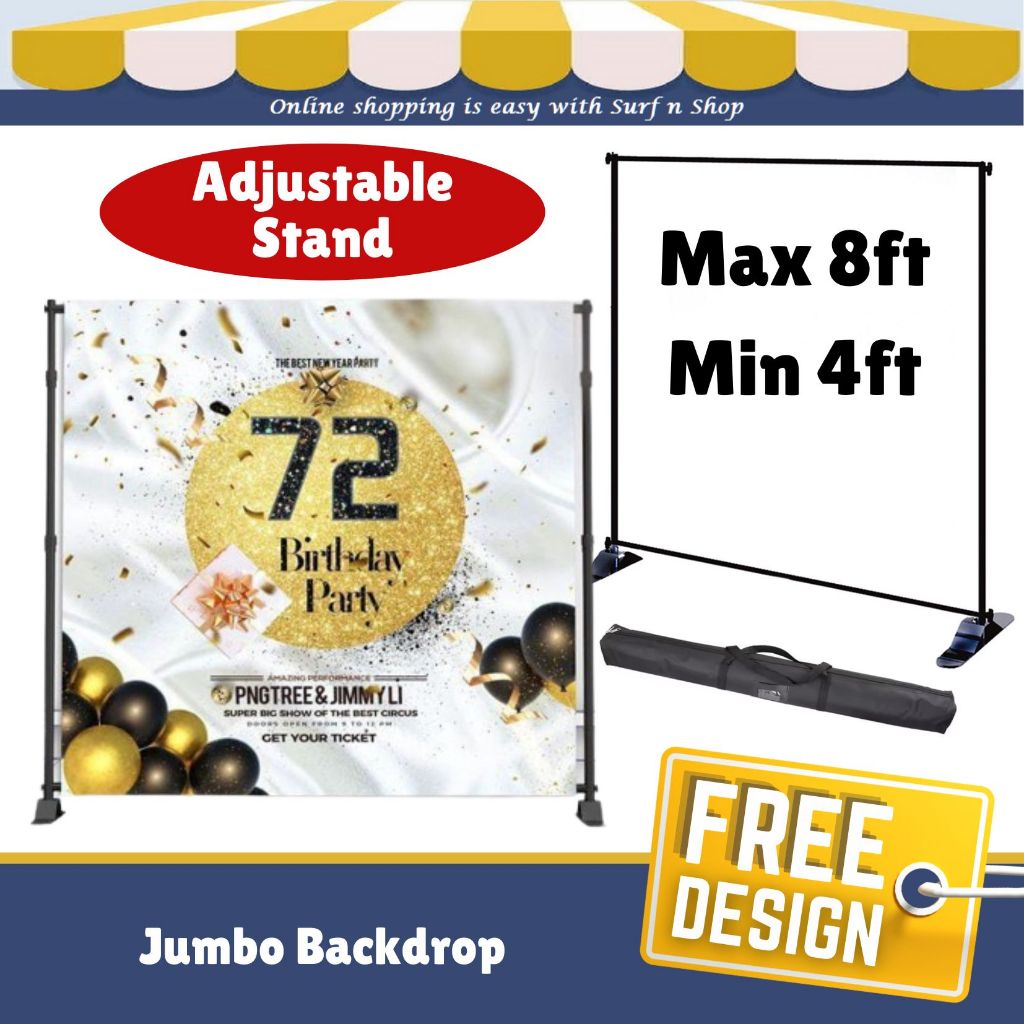 🔥 Jumbo Backdrop Stand + Printing + FREE Design | Shopee Malaysia