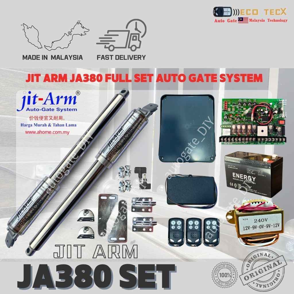 JA380 Jit-Arm AUTO GATE SYSTEM FULL SET -READY STOCK HEAVY DUTY HIGH QUALITY SWING/FOLDING AUTO ...