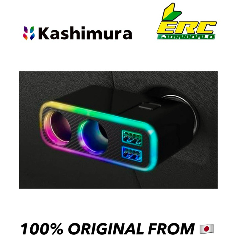 Kashimura 2-gang direct socket, 2 USB 4.8A, with rainbow light. | Shopee Malaysia