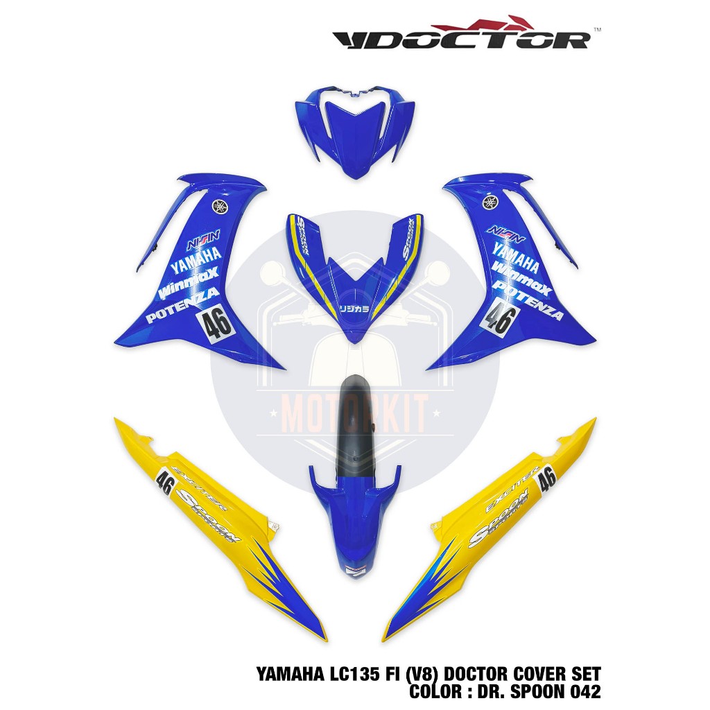 YAMAHA LC135 FI 135LC V8 DOCTOR SPECIAL COLOR BODY COVER SET STICKER ...