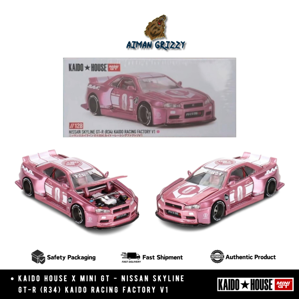 Kaido House x Mini GT - Nissan Skyline GT-R (R34) Kaido Racing Factory ...