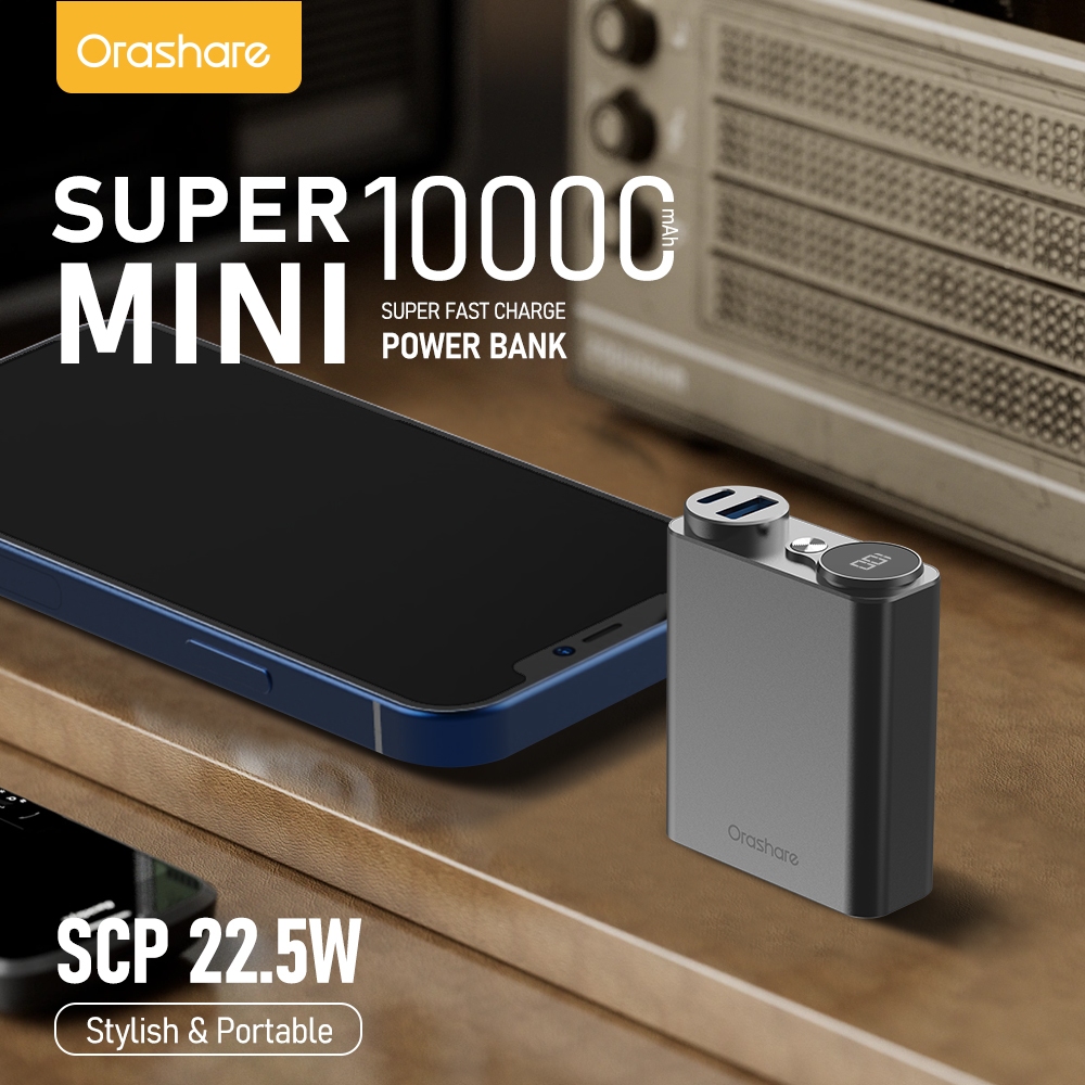Orashare PCA10 Power Bank Super Mini 22.5W Fast Charge Digital LED ...