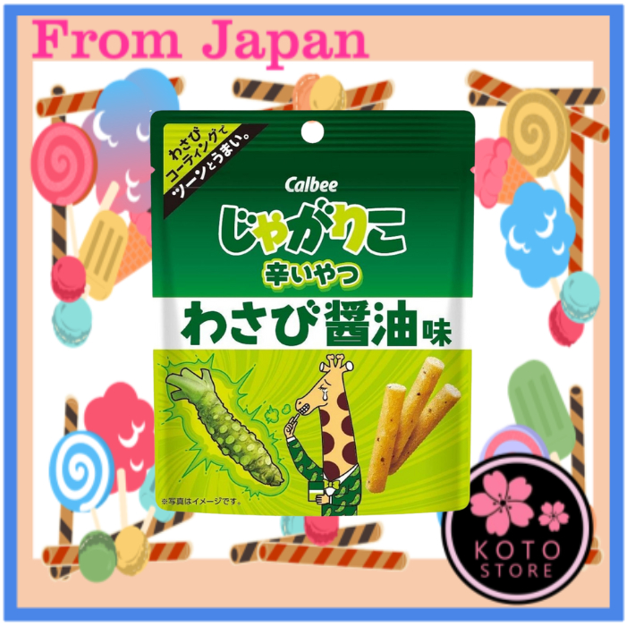 Calbee Jagariko Spicy Wasabi Soy Sauce Flavor 38g x 12 bags Snack Snack ...