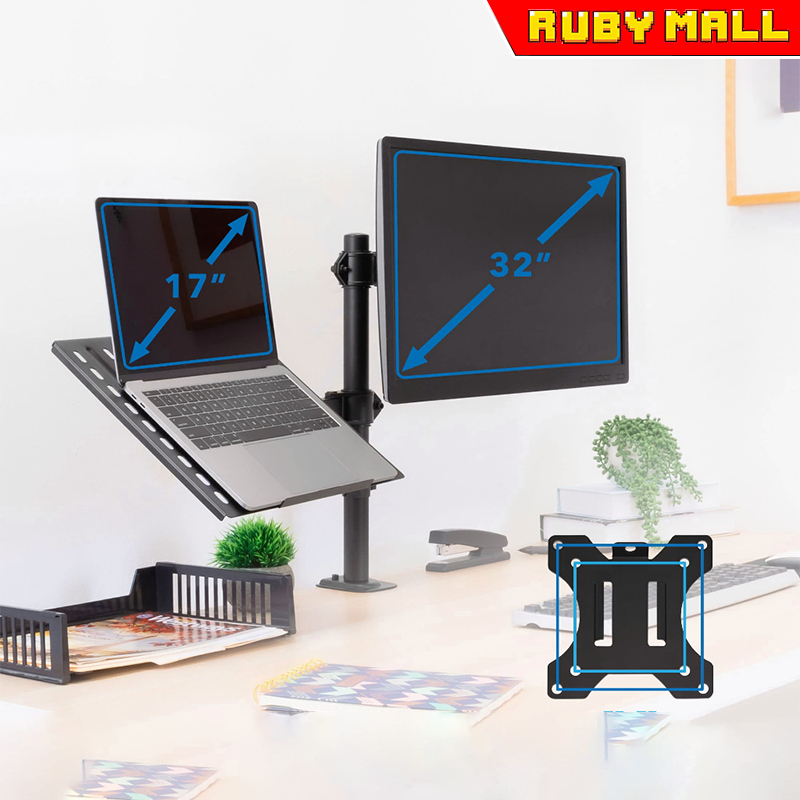 Monitor Stand Arm Laptop Stand Adjustable Dual Desktop Monitor and ...
