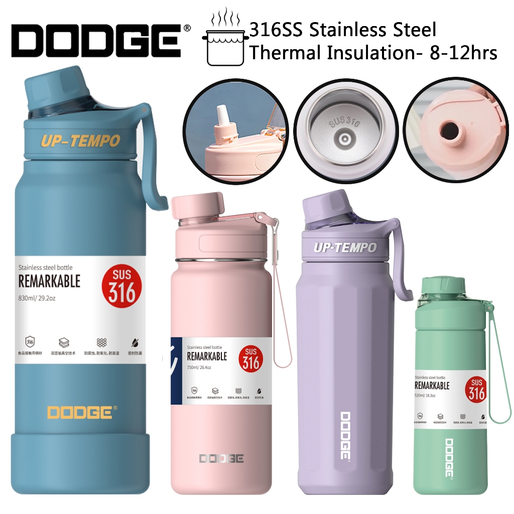 Dodge 520ml/670ml/750ml/830ml/1L Direct 316SS Stainless Steel Vacuum Flask Thermos Water Bottle ...