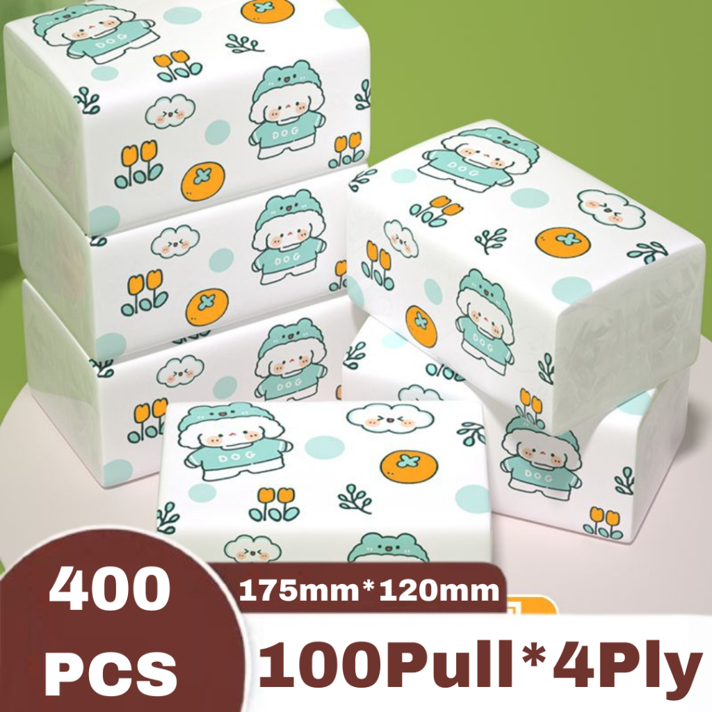 1 Packet Bamboo Tissue Soft Facial Tissue Tisu Muka Murah Tisu Tebal 4 ...