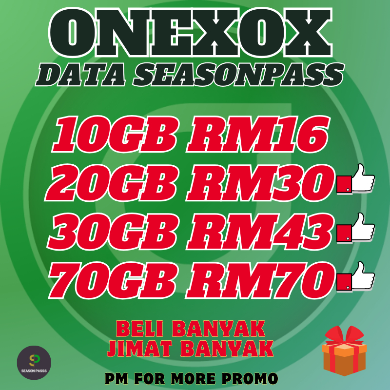 ONEXOX / XOX DATA SEASON PASS SUPER PROMOTION | Shopee Malaysia