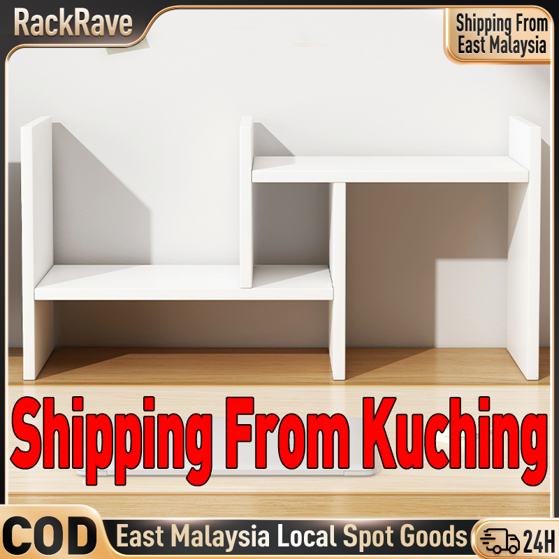 RR-Simple Desktop Bookshelf Organizer Desk Rack DIY Adjustable Desktop ...