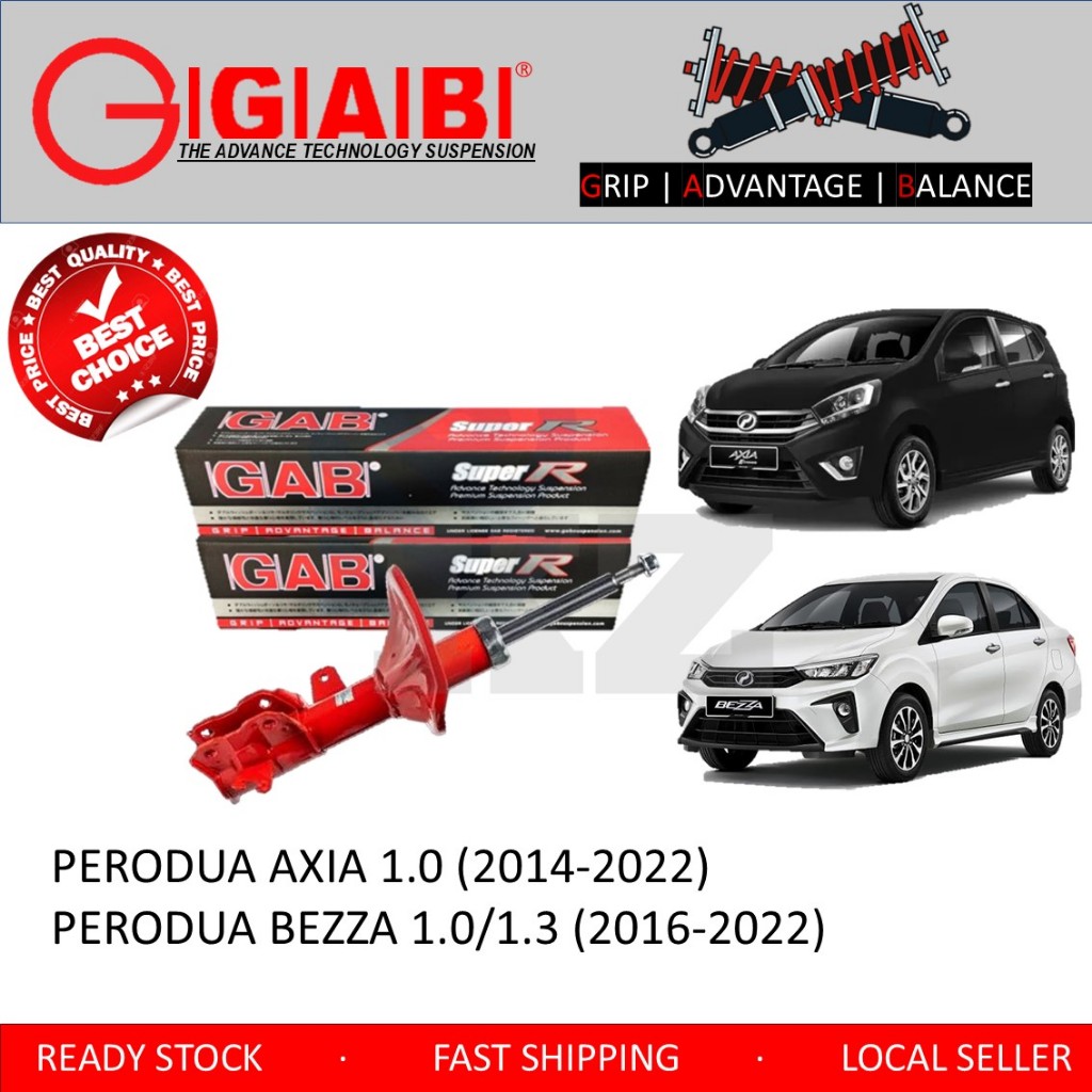 ORIGINAL GAB HEAVY DUTY SUPER R FRONT / REAR ABSORBER - PERODUA AXIA 1. ...