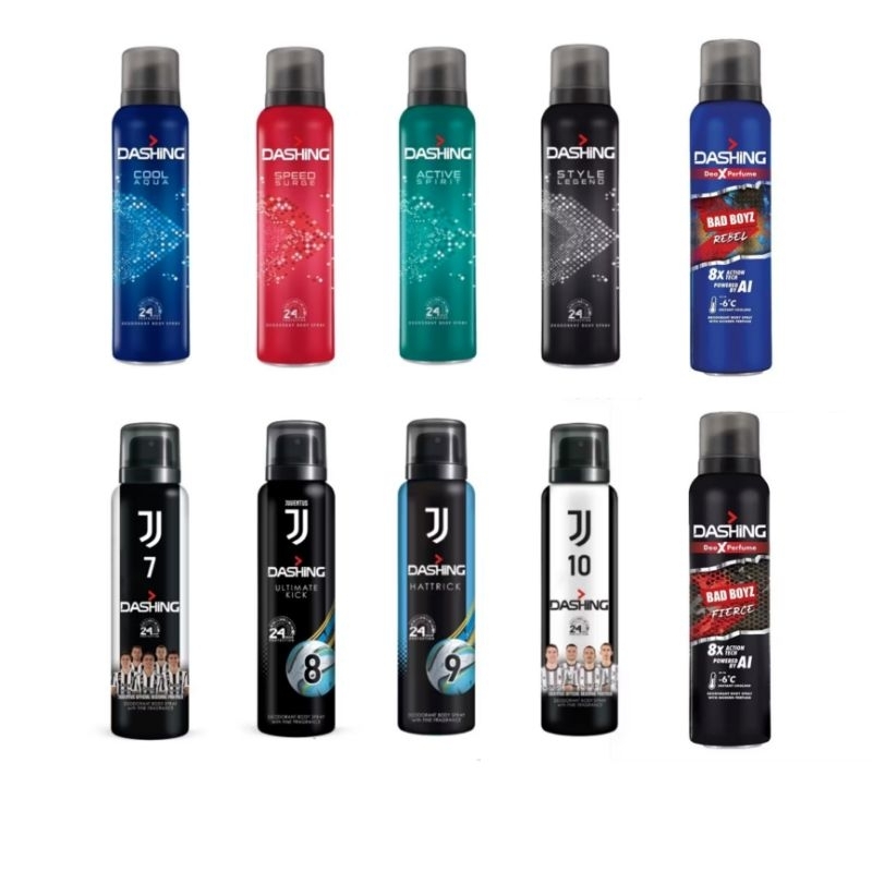 DASHING Deodorant Body Spray 125ml Cool Aqua | Speed Surge | Active ...