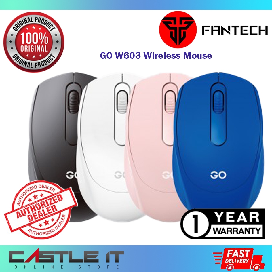 Fantech GO W603 BLACK / BLUE / PINK / WHITE Wireless 2.4GHZ Silent Click 1600DPI Office Mouse ...