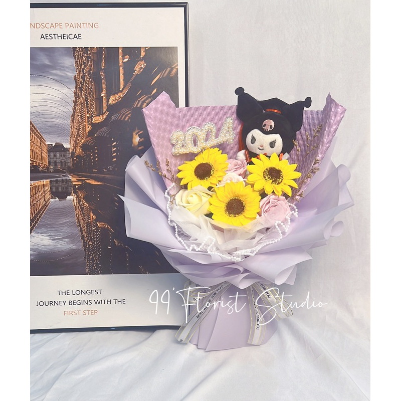 Kuromi,melody,Doraemon,pooh bouquet Graduation bouquet( 2024 Letters ...