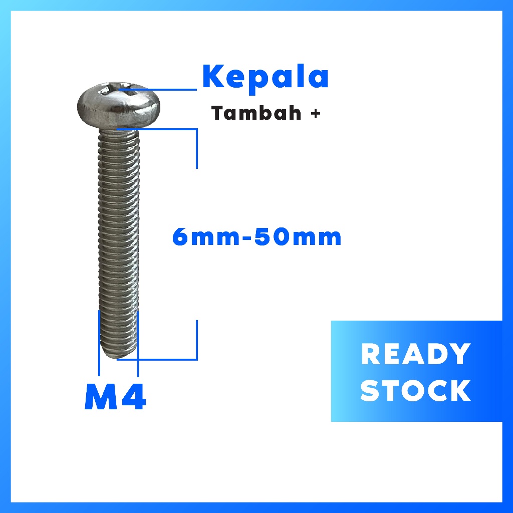 M4 Phillips Head Pan Head Machine Screw | Shopee Malaysia